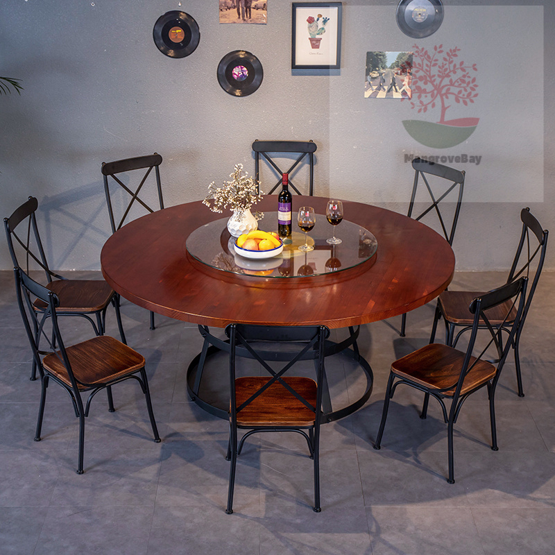Restaurant Solid Wood Round Table Chinese Dining Table Hotel Table with ...