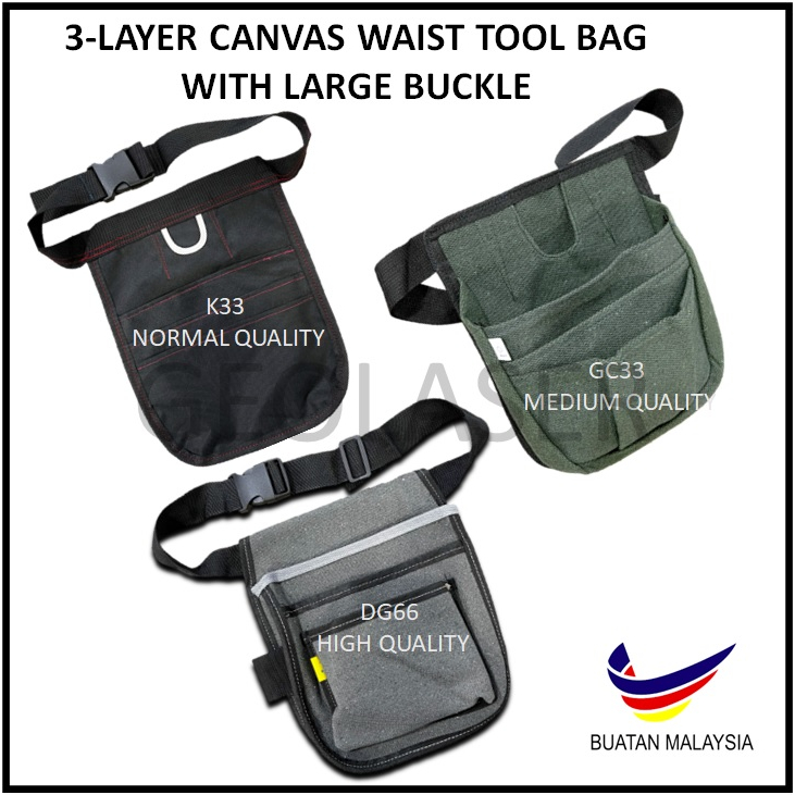 3 Layer Normal / Medium / Heavy Duty Duty Canvas Waist Nail Tool Pouch ...