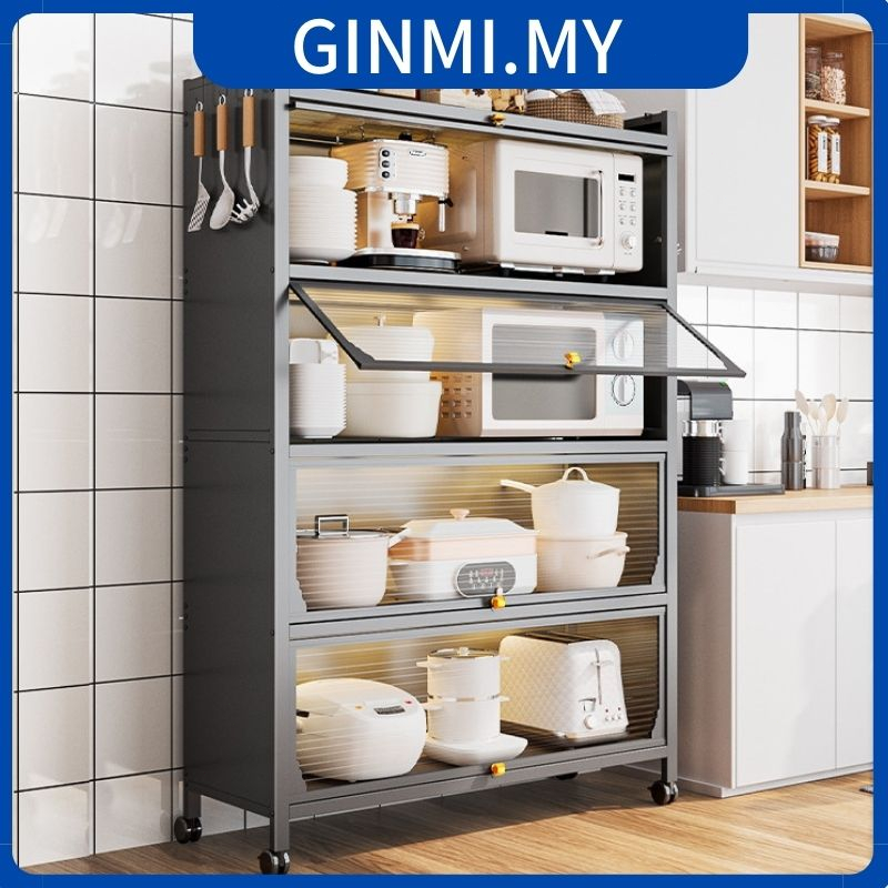Storage Rack Dust-Proof Kitchen Cabinet Rack Microwave Oven Cabinet ...