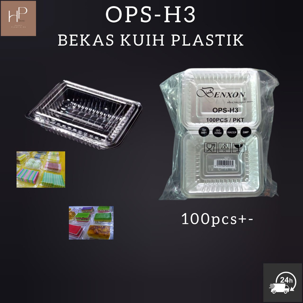 BENXON OPS H3 Disposable Plastic Clear Food Box Bakery Tray - Bekas ...