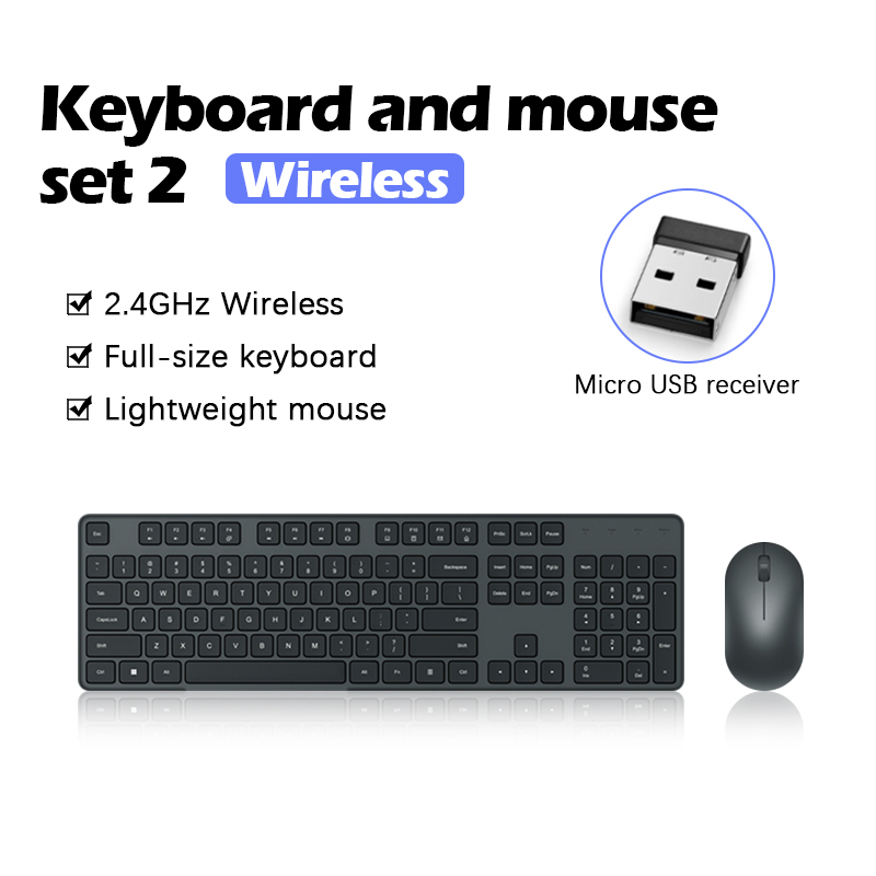 Xiaomi MI Keyboard Wireless and Mouse Set 2 Mouse Wireless Keyboard ...