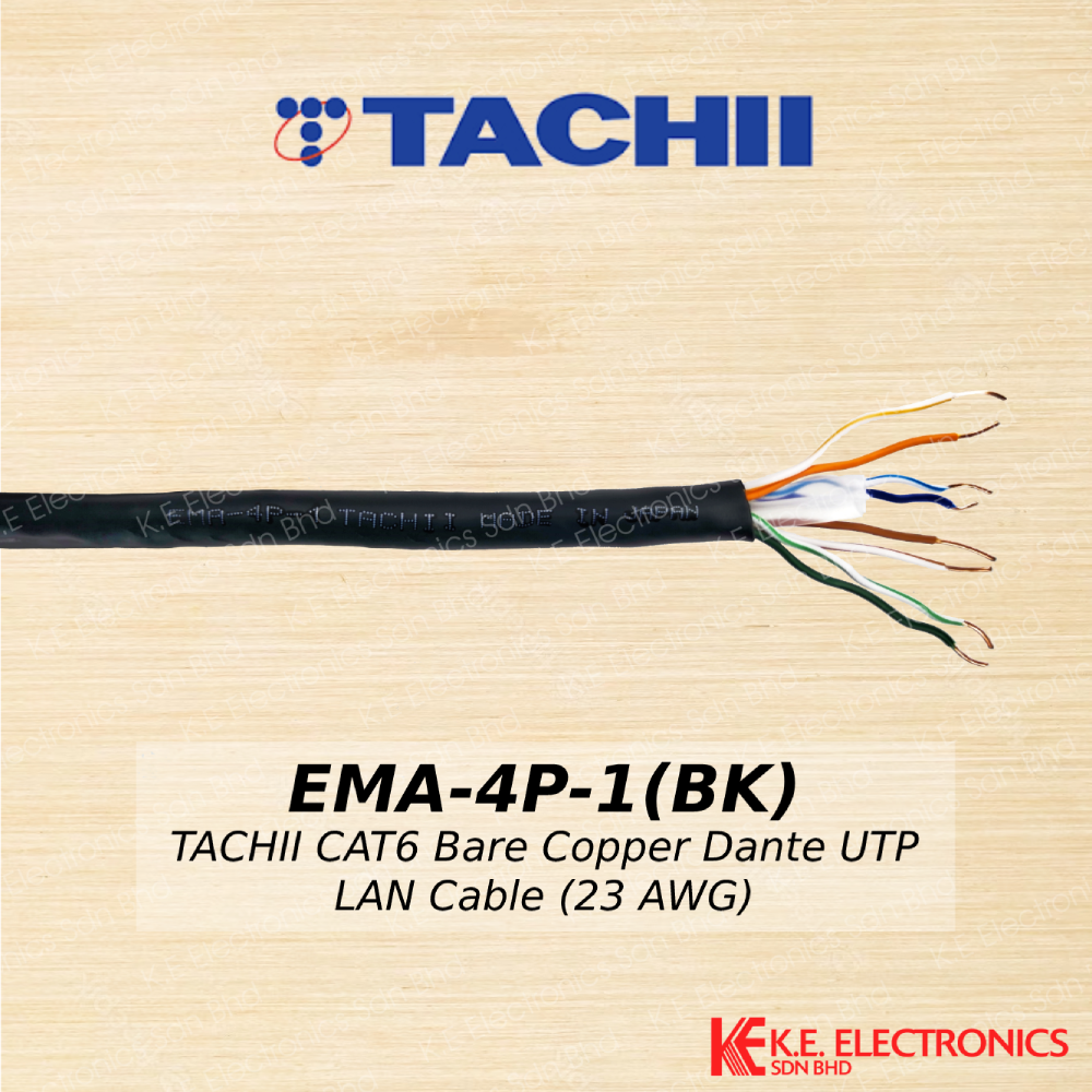 TACHII EMA-4P-1 CAT6 Bare Copper Dante UTP LAN Cable (23 AWG) | Shopee ...