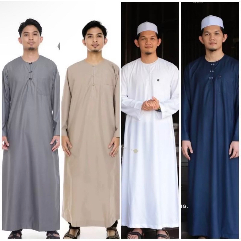 Jubah Lelaki Oman Round Neck Jubah Man Muslimin Haji Umrah Jubah ...