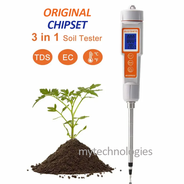 Fertigasi Digital Soil EC Tester TDS/EC/Temp Soil meter EC Meter Soil ...