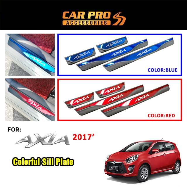 Perodua Axia 2017 - 2022 Colorful Door Side Sill Plate (Blue/Red ...