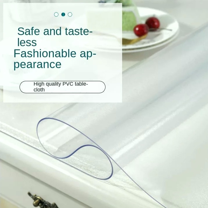 PVC Table Cloth Clear Table 2.0mm Transparent Cover Cloth Anti-Slip ...