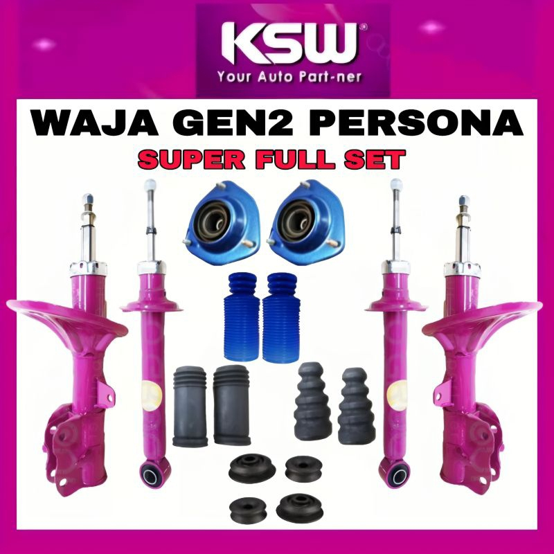 EL KSW PROTON WAJA GEN2 PERSONA ABSORBER FRONT / REAR HEAVY DUTY WITH ...