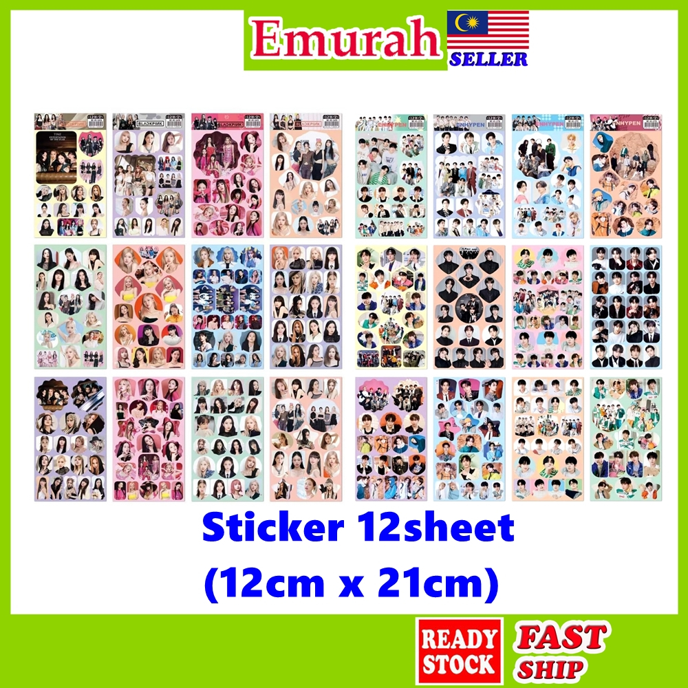 KPOP Sticker KPOP Sticker (12sheets) BT BPINK ENHPEN TWICE GOT7 ...