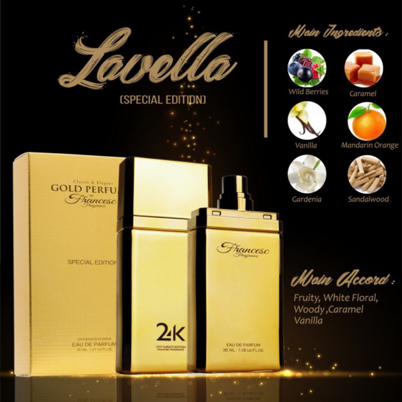 24k Gold Perfume Lavella 30ml -Special Edition/FREE POSTAGE/fast ...