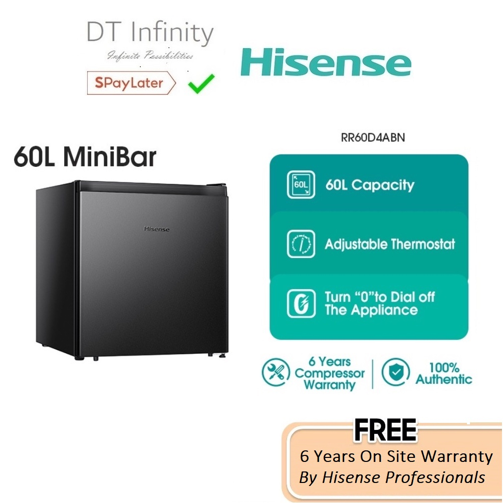 Hisense RR60D4ABN Fridge 60L Mini Refrigerator Single Door Mini Fridge ...