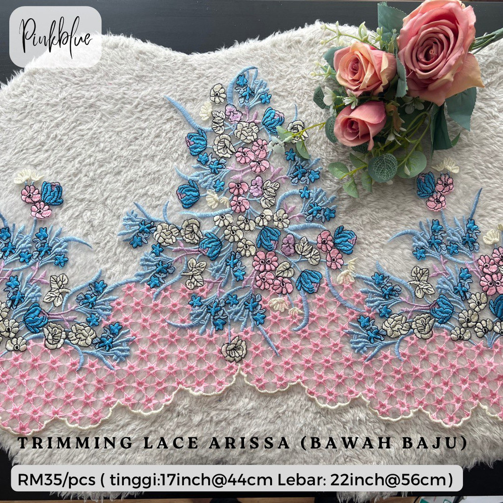 TRIMMING LACE ARISSA BORDER LACE UNTUK HUJUNG TANGAN DAN BAWAH BAJU ...