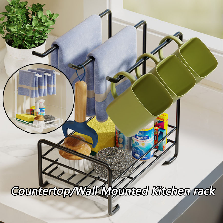 Rak Pinggan Rak Dapur Stainless Steel rag Rack Kitchen Organizer ...