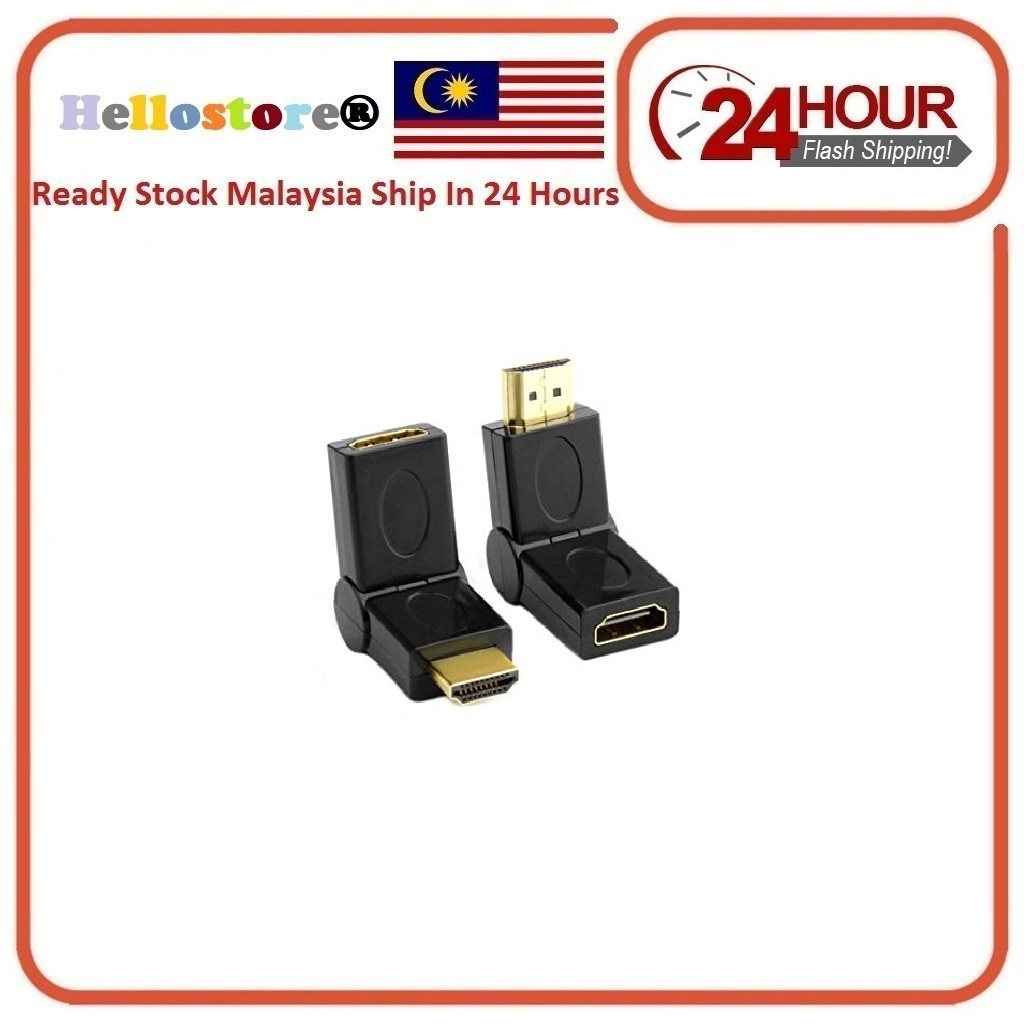 HDMI Rotation Adapter 180 Degree Adapter Male to Female Right Angle 90 ...