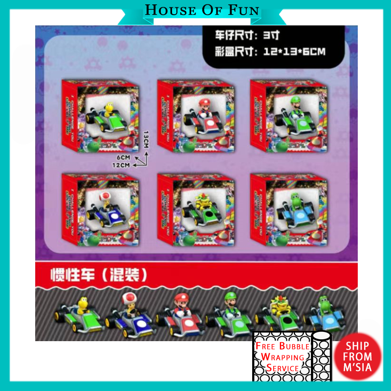 Super Mario and Friends Figure Luigi Mario Super Racing Car Collectible ...