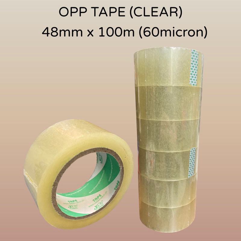 OPP TAPE 48mm x 100m (60micron)PREMIUM PACKAGING TAPE CLEAR CELLOPHANE ...