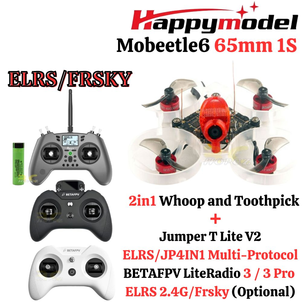 Happymodel Mobeetle6 1S 65mm Whoop/Toothpick 2IN1 Racer Drone + Jumper ...
