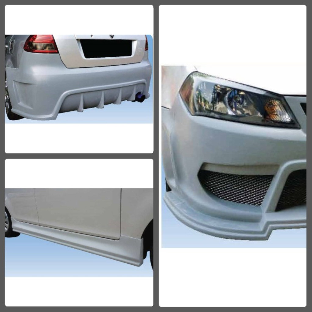 Proton Saga 2nd Generation FL Thai R3 Skirting Fiber Body Kit Ready ...