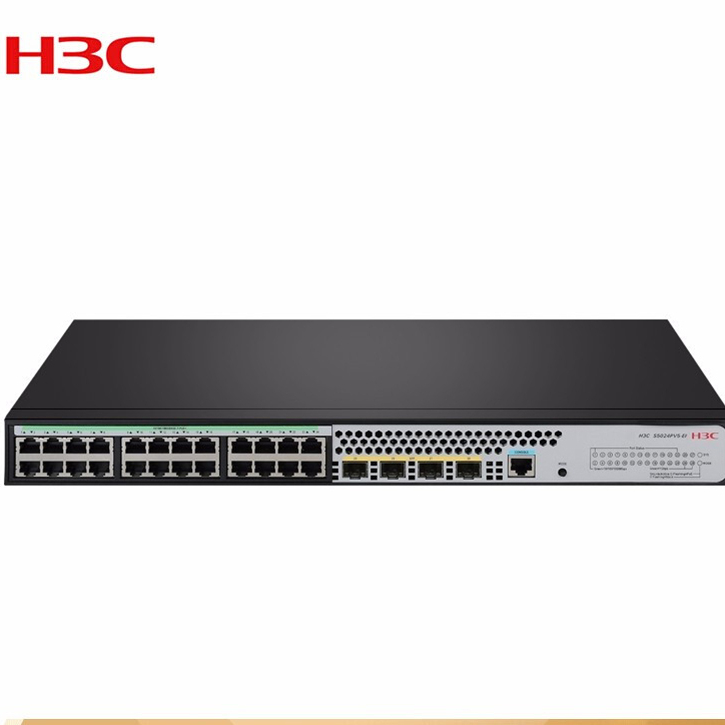 H3C S5024PV5-EI-HPWR 24*10/100/1000BASE-T PoE+ Ports (AC 370W) and 4*1000BASE-X SFP Ports Switch ...