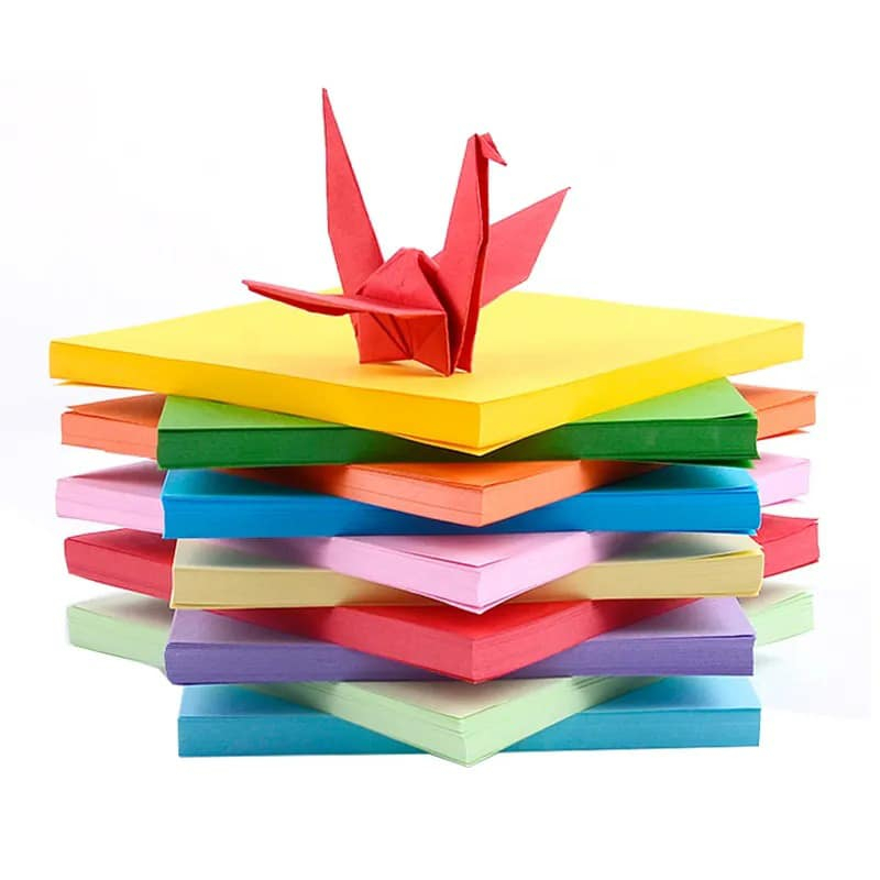 300pcs COLORFUL Craft Paper Crane Square Craft Folded Papercraft Kertas ...