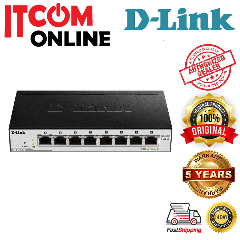 D-LINK 8-PORT POE GIGABIT SMART SWITCH (DGS-1100-08P) | Shopee Malaysia