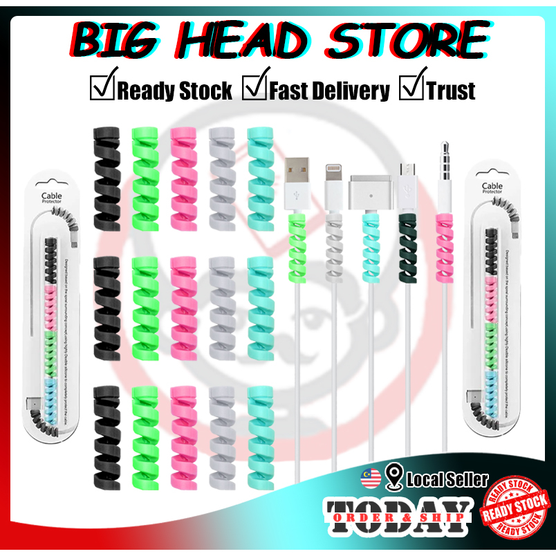 Cable Protector Spiral Wire Wrapper Fracture Data Line Winder Silicone ...
