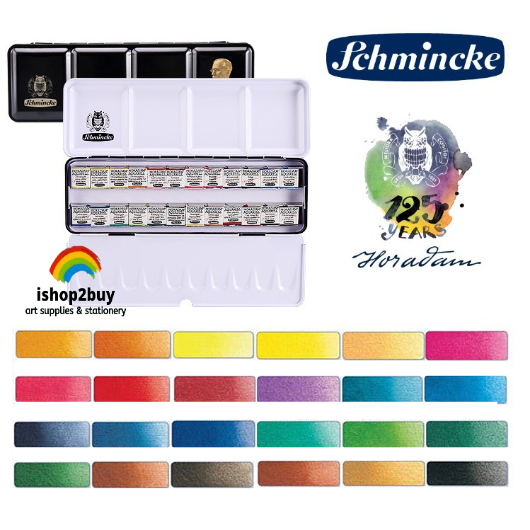Schmincke Horadam Aquarell Artist Watercolour 24 Half Pan Set Special ...