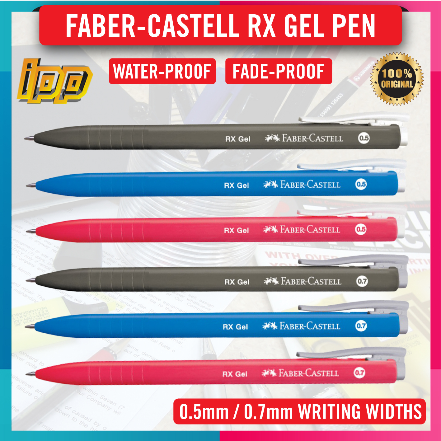 Faber-Castell RX Gel Pen 0.5MM/0.7MM Water Proof Ink | Shopee Malaysia