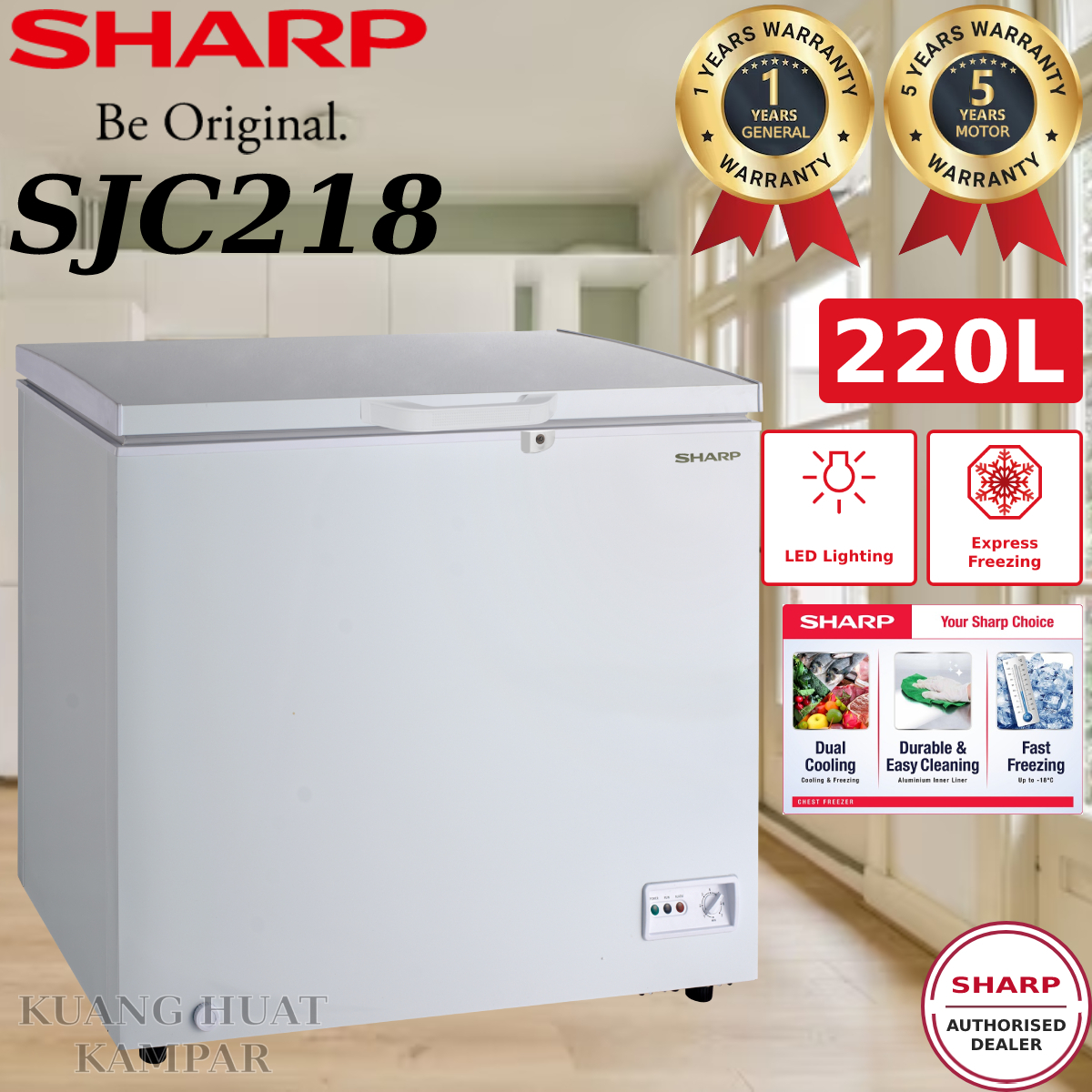 SHARP 220L CHEST FREEZER WITH DUAL COOLING SJC218 | Shopee Malaysia
