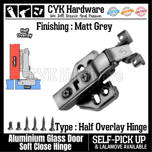 Full / Half / Inset Overlay 5/8'' Aluminium 250 Frame Glass Door Hinge ...