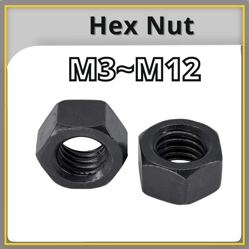Hex Nut DIN934 | Black Oxide Coating | M3 M4 M5 M6 M8 M10 M12 | Hexagon ...