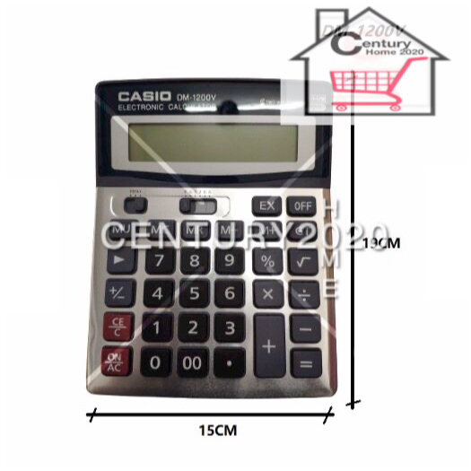 CASIO Standard Calculator Electronics Calculators with Big Button 12 Digit DM-1200V | Shopee ...