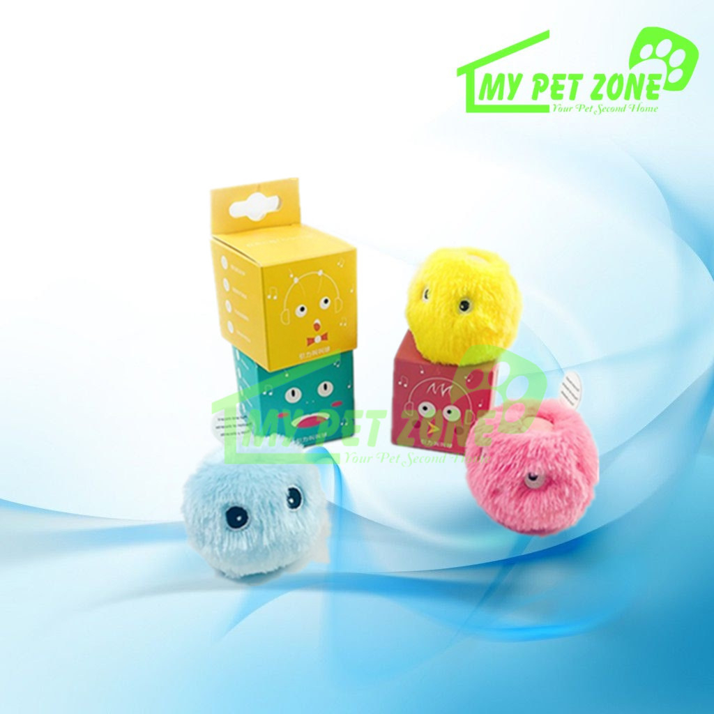 Pet Gravity Bird Frog Cricket Sound Cat Plush Ball Fun Toy with Catnip ...