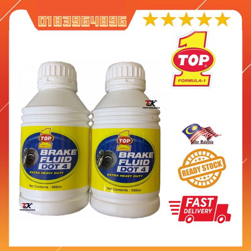 Top 1 Dot 4 Brake Fluid (500 ml) FOR CAR TRUCK MOTORCYCLES BIKE LORRY ...