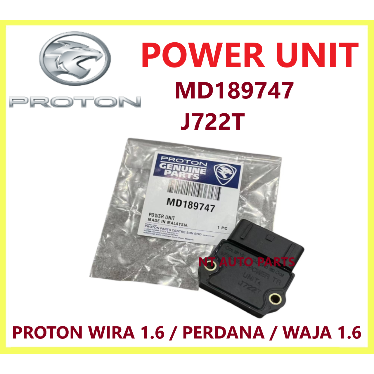 MD189747 J722T PROTON WIRA 1.6, WAJA 1.6,4G91,4G92,4G93 POWER TR UNIT ...