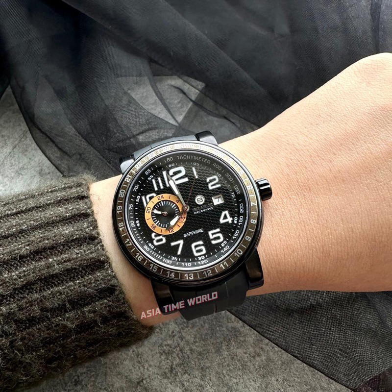 [Original] BUZZ 8061G BK-410 Automatic Sapphire Men Watch with Black ...