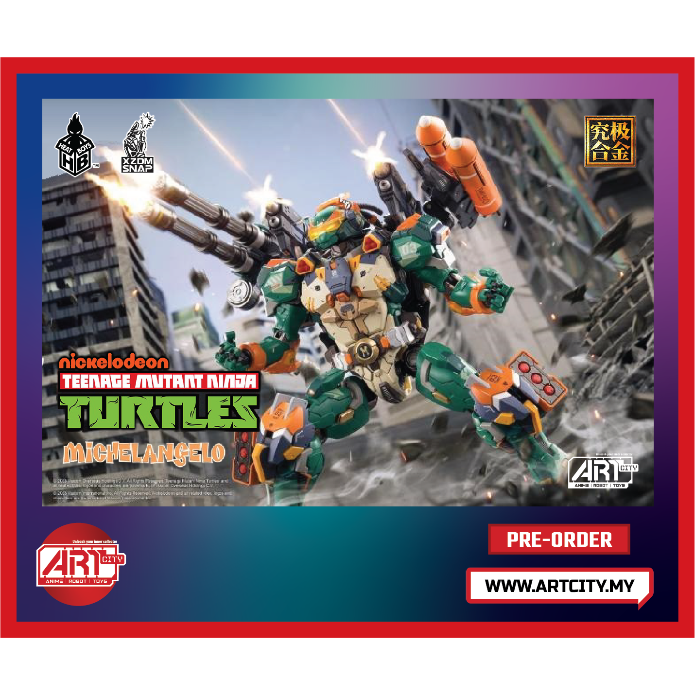 Heatboys - Teenage Mutant Ninja Turtles - Mecha Michelangelo - Diecast ...