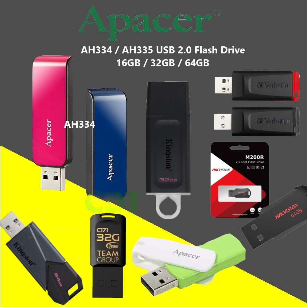 APACER 16GB / 32GB /64GB / 128GB USB2.0 Pendrive Pen Drive /Flash Drive ...