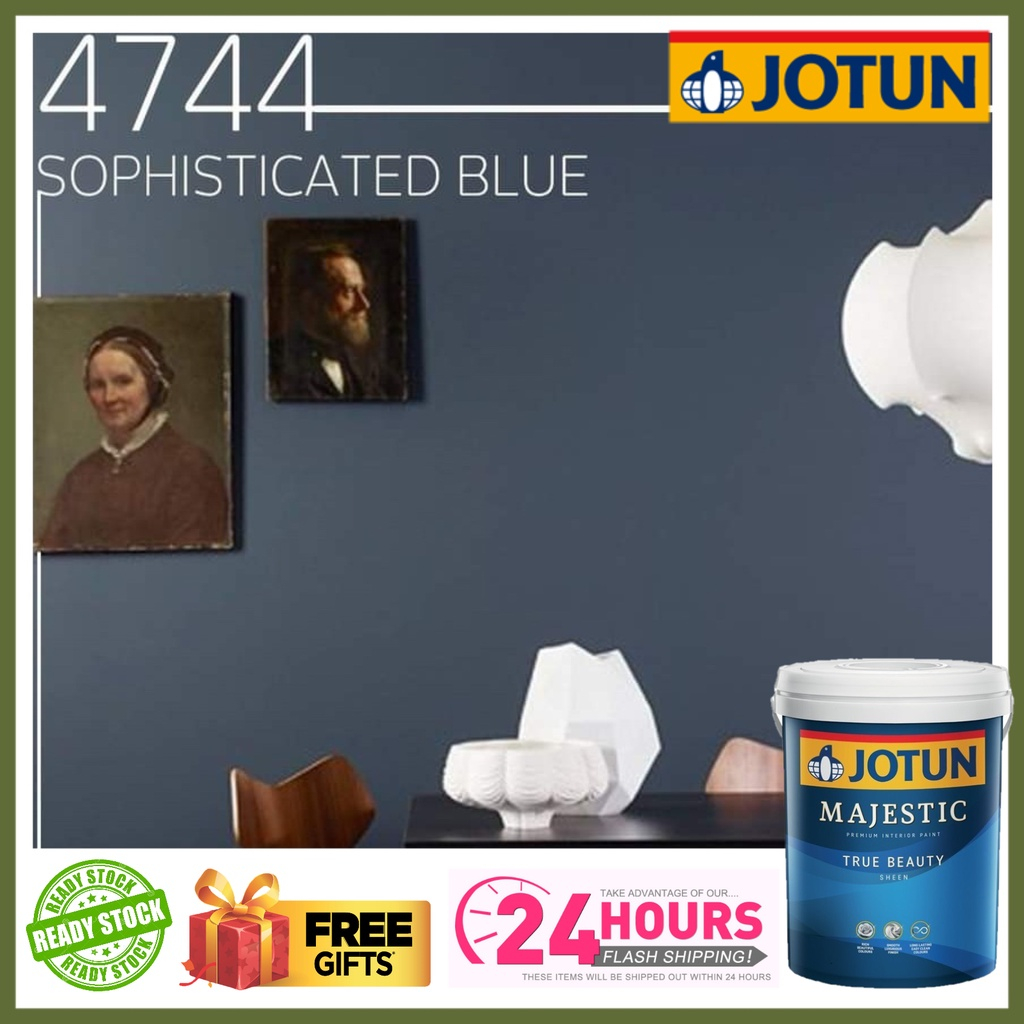 JOTUN 1L 4744 SOPHISTICATED BLUE Majestic True Beauty Sheen /Cat Dalam ...