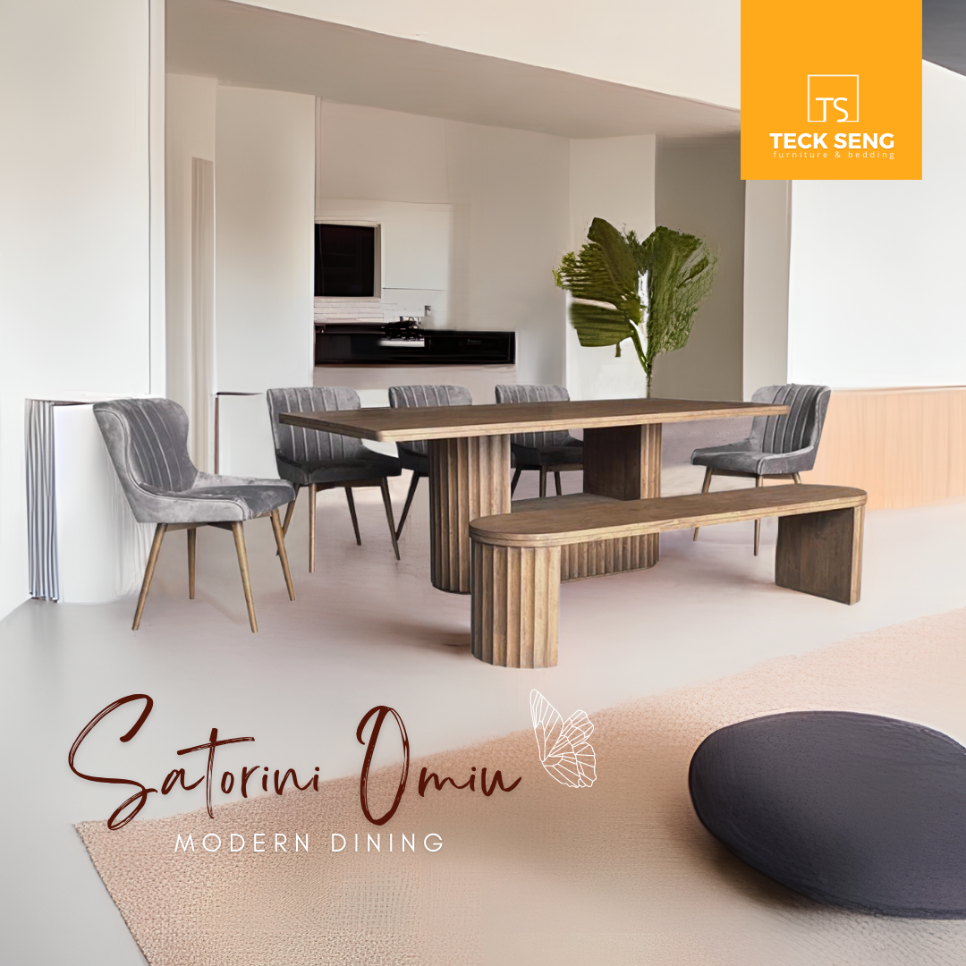 SANTORINI OMIU SIGNATURE FULL SOLID RUBBER WOOD DINING SET [TECK SENG ...