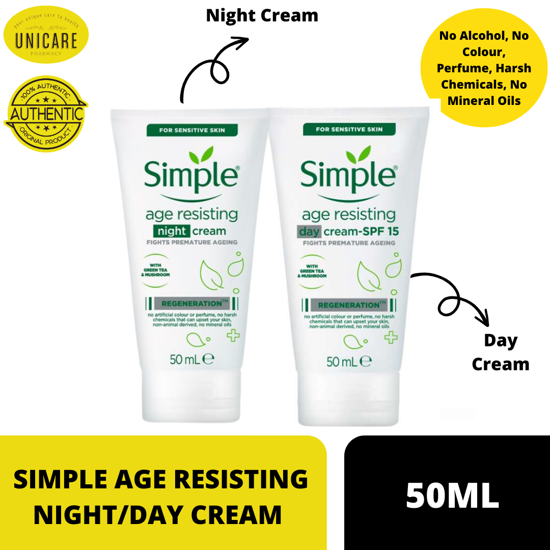 SIMPLE AGE RESISTING NIGHT/DAY CREAM 50ML. Cruelty Free and Vegan ...