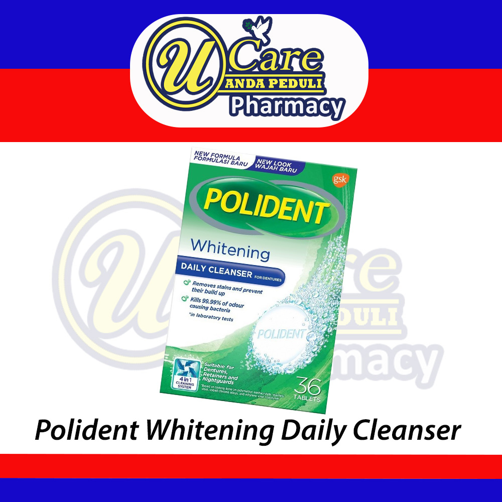 Polident Denture + Retainer Cleaning Tablets + Whitening Cleanser (36's ...