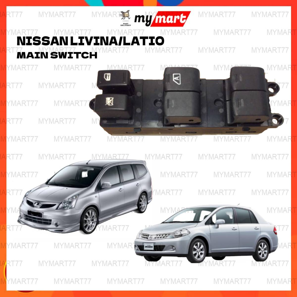 Genuine Nissan Latio Livina Power Window Switch Main Control Master ...