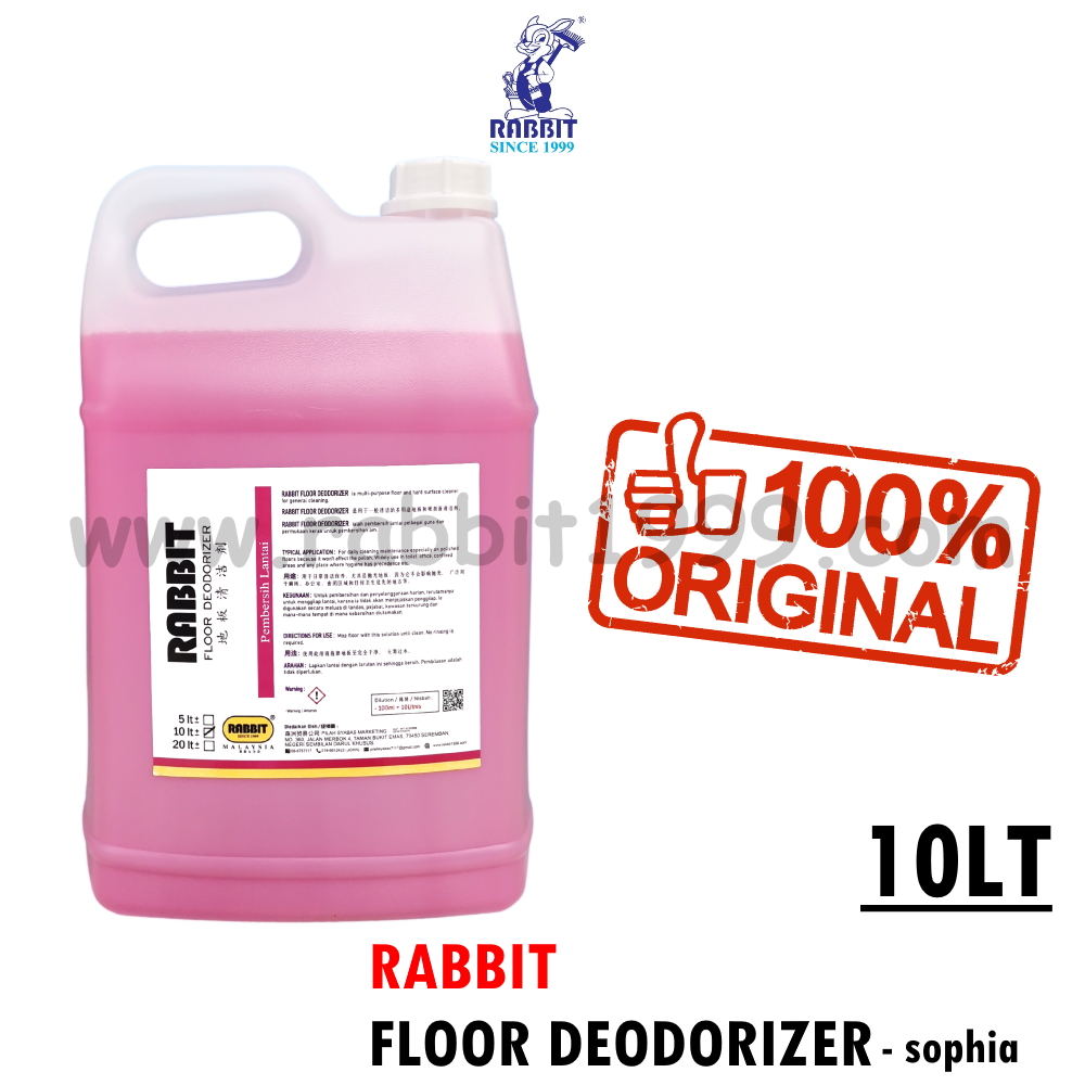 RABBIT FLOOR DEODORIZER - sophia - 10lt - Floor Cleaner / Sabun Pencuci Lantai / Air Freshener ...