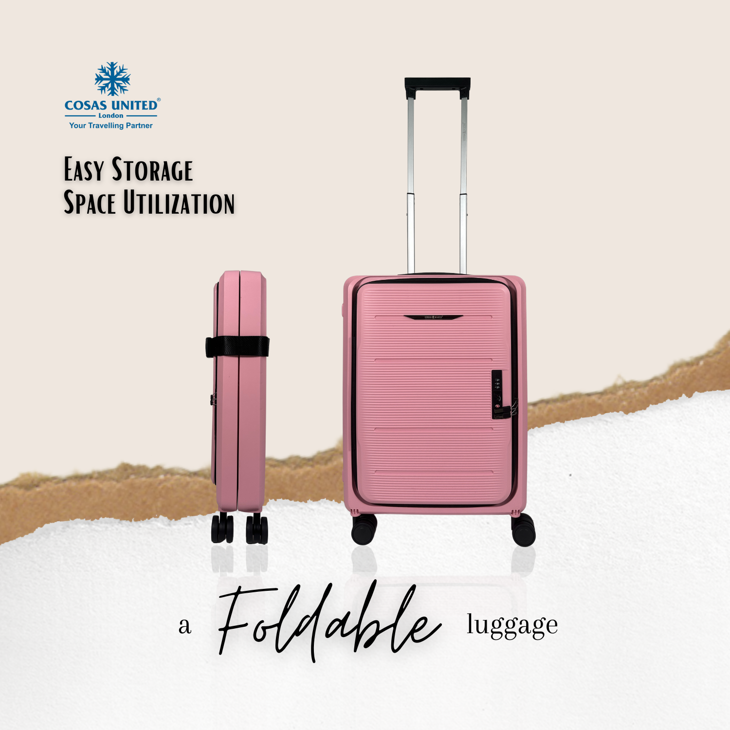 Cosas United Foldable Series Hardcase Luggage 20 24 Shopee Malaysia