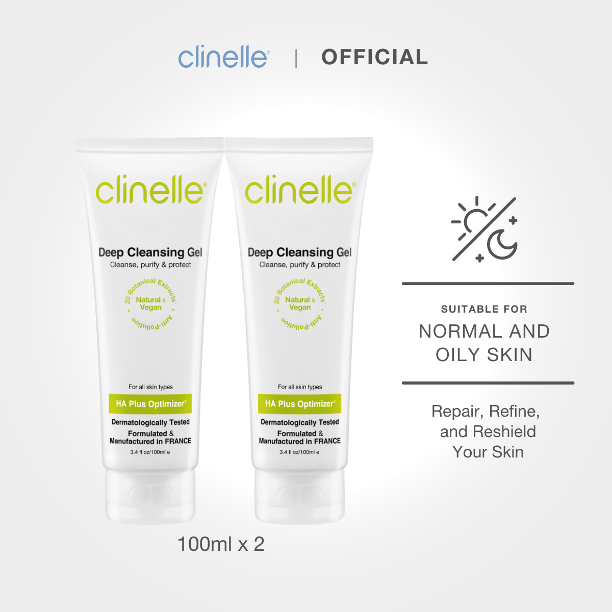 Clinelle Deep Cleansing Gel Cleanser 100ml Twin Pack - Deeply Cleanse ...