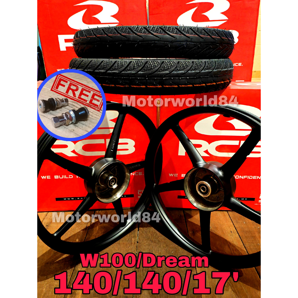 COMBO SET SPORT RIM SP522 522 RCB RACING BOY FOR EX5 DREAM / W100 BLACK ...