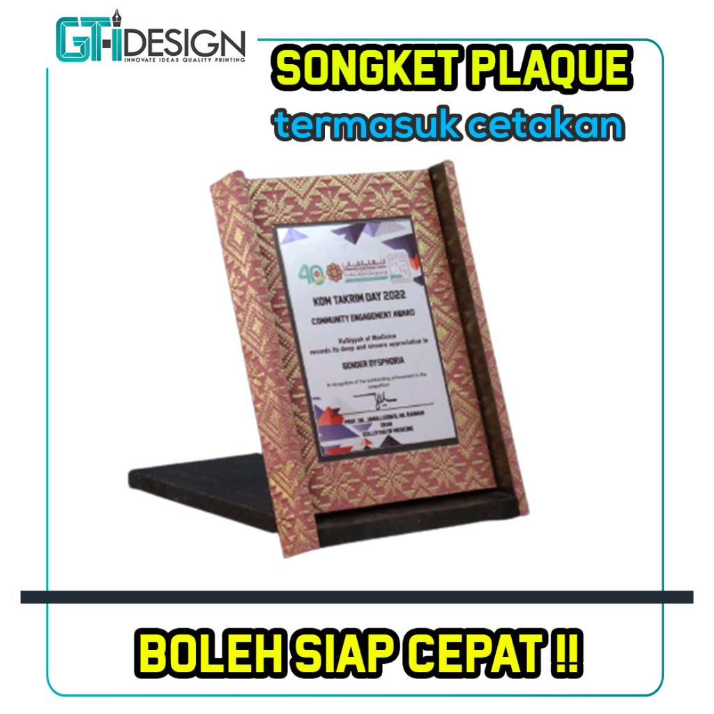 PLAK KAYU VELVET KOTAK SONGKET | Shopee Malaysia