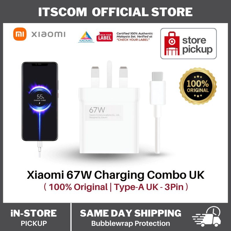 Xiaomi Original Charger 33W / 65W Gan / 67W UK | 3PIN - 100% Original Xiaomi | Shopee Malaysia