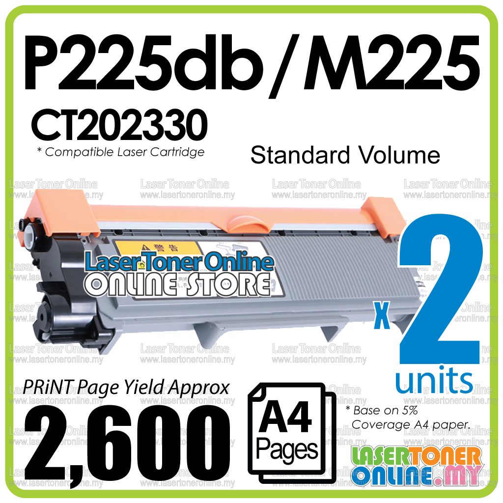 2x Compatible Fuji Xerox FujiXerox CT202330 Docuprint P225 M225 P225d ...