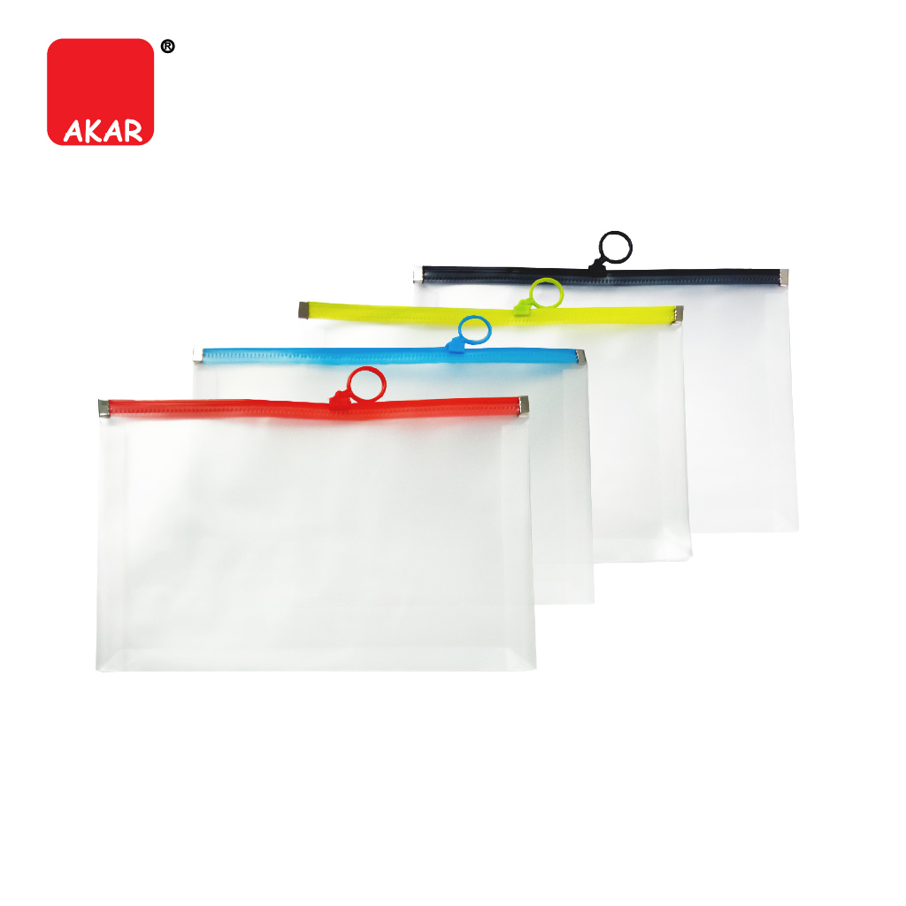 PVC Zipper Bag Zip Lock File Folder A4 A5 A6 - (1Pcs) Transparent ...